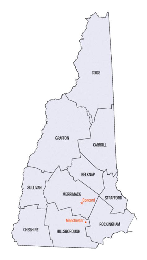 New Hampshire County Map