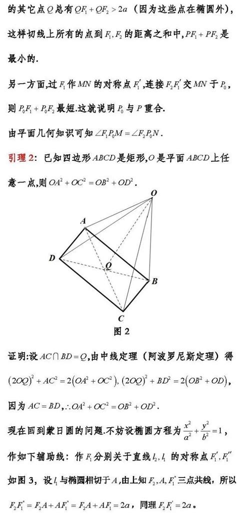 朱清波——关于 蒙日圆”的一个证明方法凤凰网