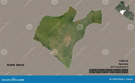 Grand Bassa County Of Liberia Zoomed Satellite Stock Illustration