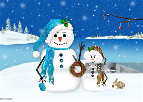 겨울 원더랜드 그림 눈 가족의 얼음 연못 파란색의 눈 그늘 0명에 대한 스톡 벡터 아트 및 기타 이미지 0명 12월 겨울