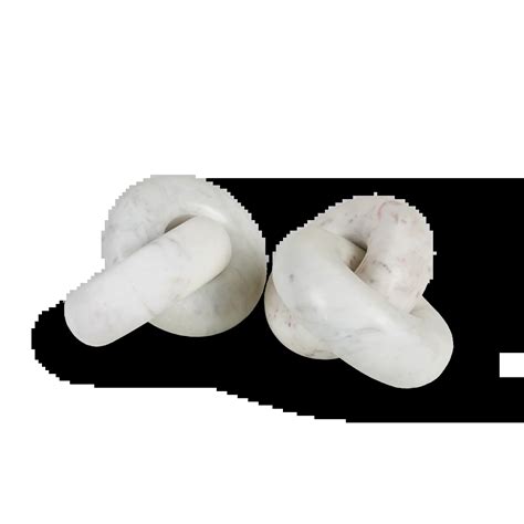 Interlaced Marble Rings Set Of Two White