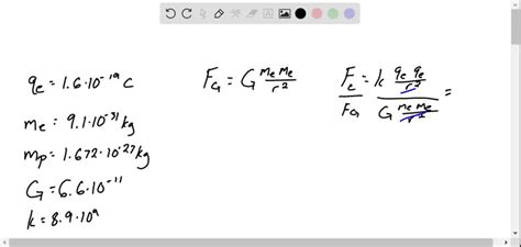A Find The Ratio Of The Electrostatic To Gravitational Force Between