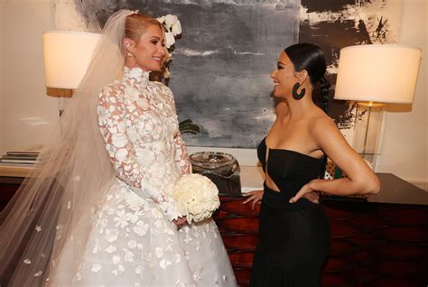 Kim Kardashian Wears Black Gown To Paris Hiltons Wedding