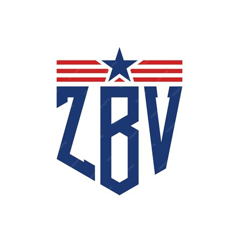 Premium Vector Patriotic Zbv Logo With Star And American Flag Straps