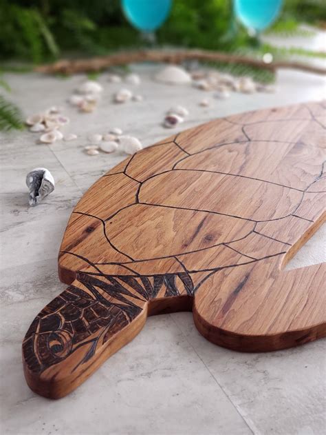 Charcuterie Board Serving Tray Sea Turtle Coastal Decor Etsy