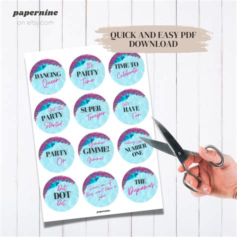 Mamma Mia Inspired Printable Party Cake Topper Decorations Etsy