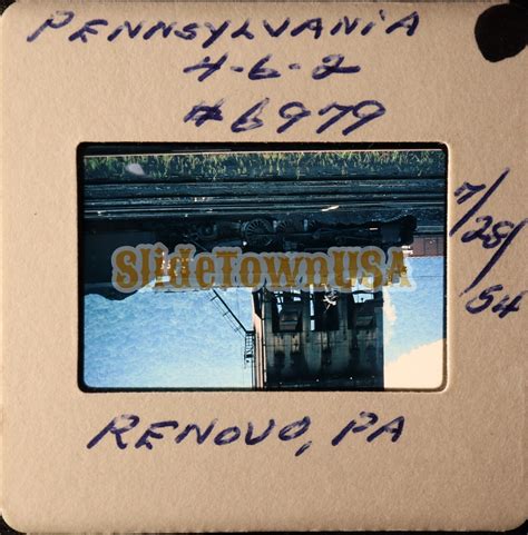 Vtg 1954 Duplicate Train Slide 6979 Pennsylvania Engine Renovo Pa X8n140 4693283087