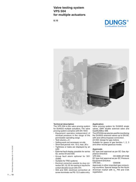 Datasheet Valve Proving System Vps 504 Pdf