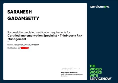 Saranesh Kumar Gadamsetty On Linkedin Servicenow Tprm Certification