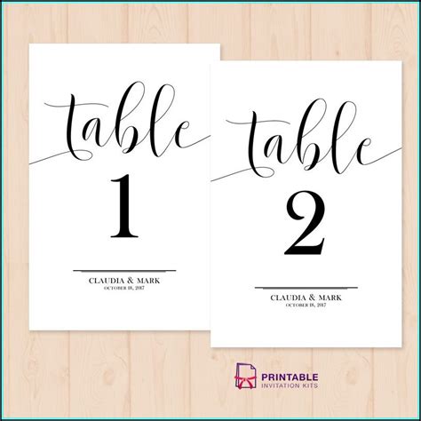 Restaurant Table Numbers Template Template 1 Resume Examples