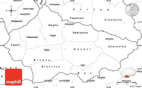Blank Simple Map Of Bitola