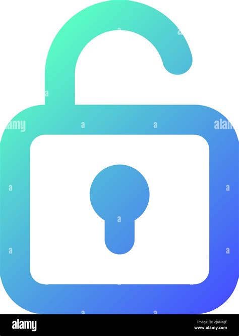 Unlocked Padlock Pixel Perfect Gradient Linear Ui Icon Stock Vector