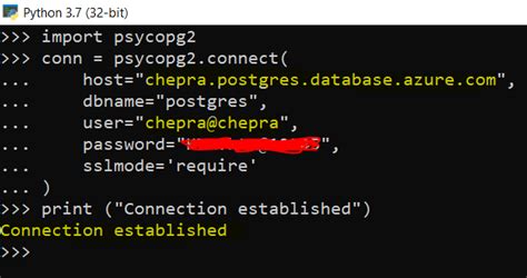 Python 3x Cant Connect To Azure Postgres With Psycopg The Server Name You Tried Cannot Be