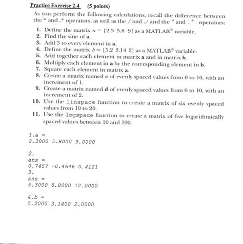 Solved Practice Exercise 24 5 Points As You Perform The