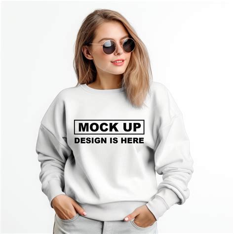 Premium Psd Tshirt Mockup Girl Mockup Girl 3d Mockup Sweat Shirt