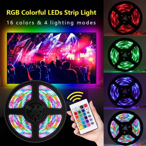 Usb Dimmable Rgb Colorful Leds Strips Light With Ir Remote Control 16 Colo 5 Gb £5 69 Picclick Uk