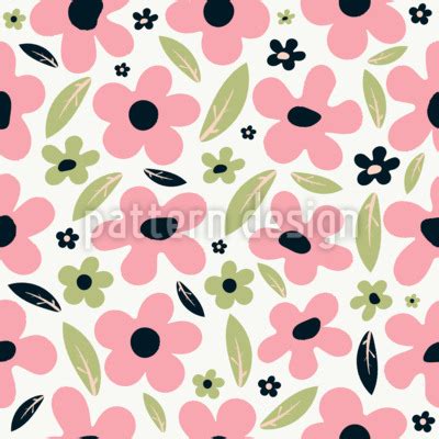Groovy Daisy Flower Seamless Vector Pattern Design