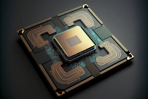Computer Chip With Processor Background Created With Generative Ai Technology Stock