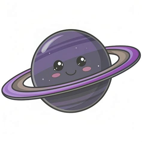 Cute Planet Saturn In Space Cartoon Vector Icon Illustration Science