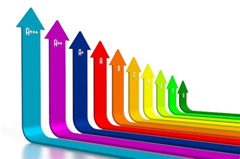 Premium Photo Colorful Arrows As Power Consumption Effectivity Rating