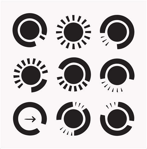 Loading Circle Icon Set Silhouette On White Background 52525462 Vector