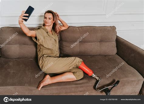 Beautiful Young Woman Amputation Pretty Confident Woman Leg Disability