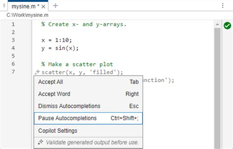 Generate And Modify Code Using Matlab Copilot Matlab And Simulink