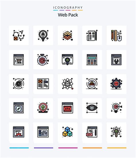 Free Vector Creative Web Pack 25 Line Filled Icon Pack Such As Mouse