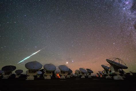 Meteor Over Alma Telescopes Photograph By Christoph Malineuropean