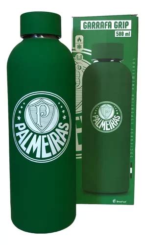 Garrafa Térmica Palmeiras Inox Emborrachada Verdão Oficial