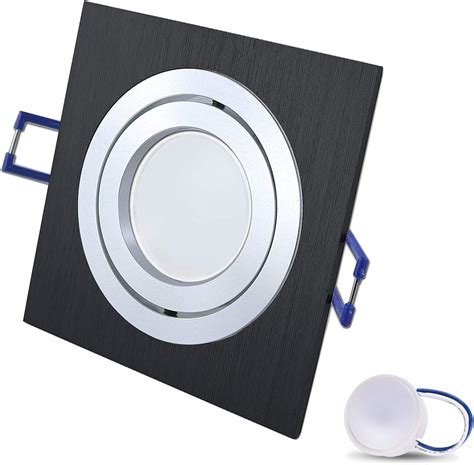 Spot Led Encastrable Orientable Extra Plat Star Carré Noir Brossé