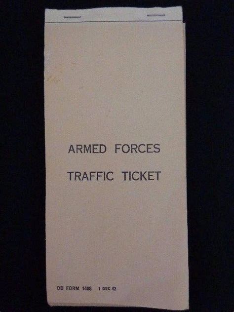 Armed Forces Ticket Book Dd Form 1408 1 Dec 62 1893213609