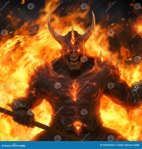 Devil In Flames Demon In The Fire Stock Illustration Illustration Of Demon Mythological