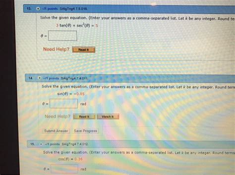 Solved 13 Solve The Given Equation Chegg Com
