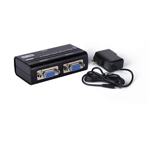 New Mini VGA Splitter 1x2 1 To 2 Ports VGA Video Splitter 250MHz Support 1920x1440 With Power