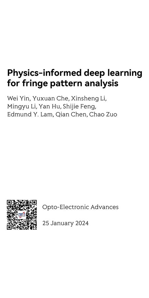 Pubcard Physics Informed Deep Learning For Fringe Pattern Analysis