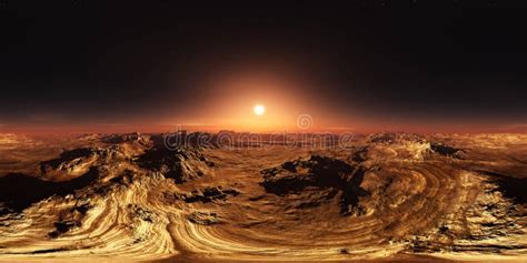 Panorama De La Puesta Del Sol De Marte Mapa Del Ambiente HDRI
