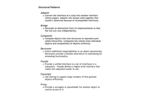 Solution Design Patterns Creational Patterns Structural Patterns