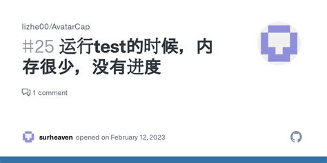 运行test的时候，内存很少，没有进度 · issue 25 · lizhe00 avatarcap · github