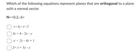 Solved Which Of The Following Equations Represent Planes