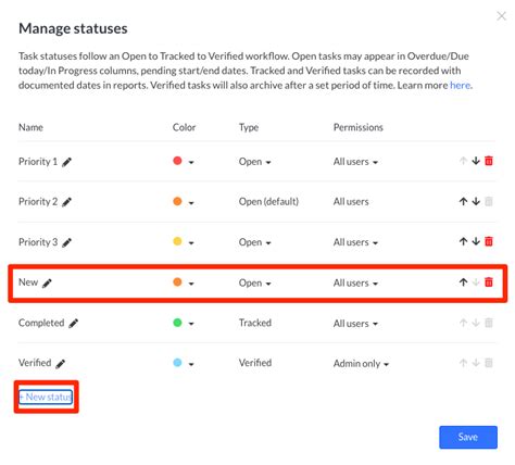 Custom Task Statuses Knowledge Base