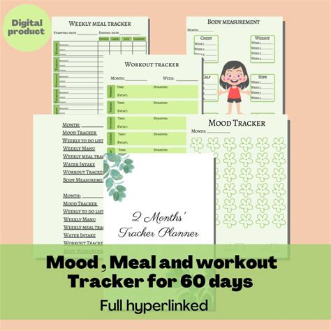 Mood Meal Water Intake And Workout Tracker Journal Masterbundles