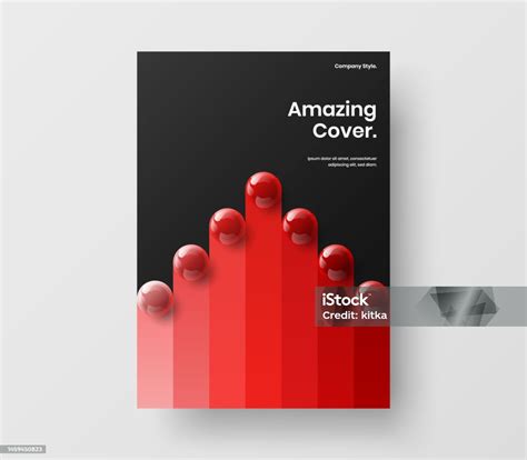 Ilustrasi Vektor Desain Poster A4 Sederhana Tata Letak Pamflet Bola 3d