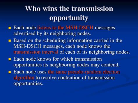Ppt Improving The Performances Of Distributed Coordinated Scheduling