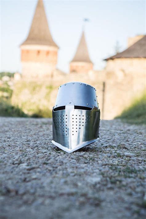 Medieval Crusader Helmet Bucket Helmet Etsy