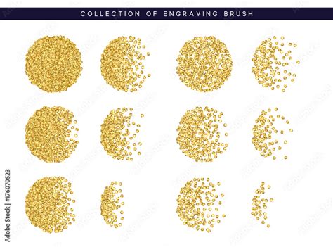Golden Sequins Texture Set Brush Stipple Gold Pattern For Design