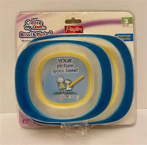 Playtex Create My Own Bowl Plate Stage Blue Bpa Free New Etsy