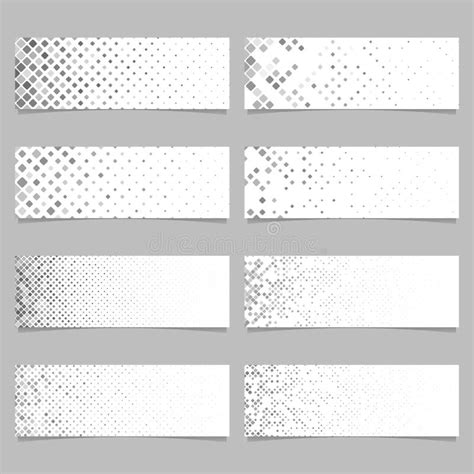 Rounded Square Mosaic Pattern Banner Template Background Set Stock Vector Illustration Of
