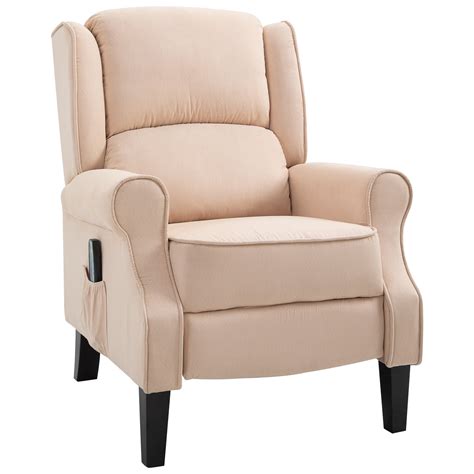 Homcom Heated Push Back Massage Recliner Vibrating Sofa Chair Suede