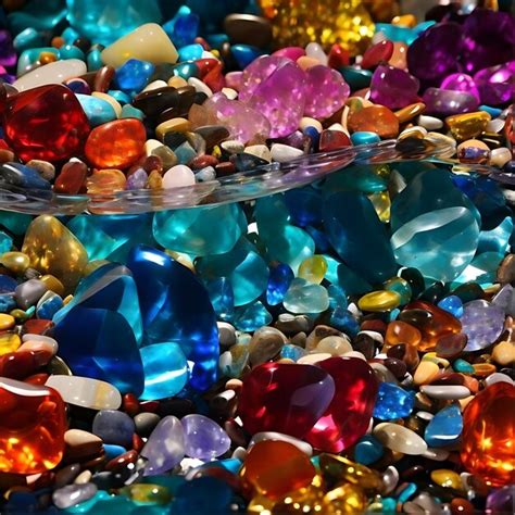 Fondo Con Piedras Preciosas De Colores Bajo El Agua Foto Premium